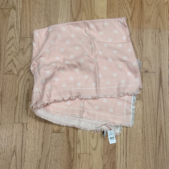 LOFT | Accessories | Loft Scarf Reversible Blush Polka Dot | Poshmark